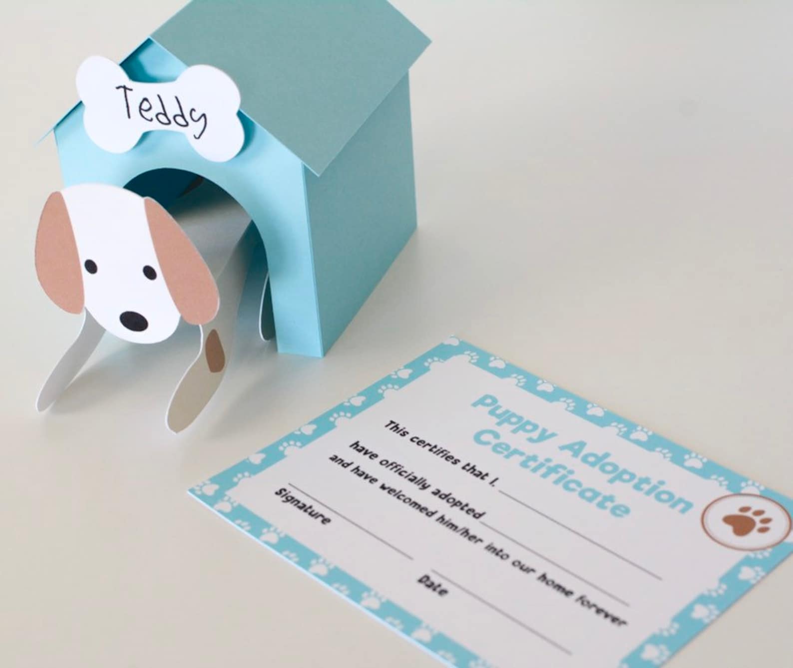 Printable Adopt a Puppy Activity Template Dog and Dog House - Etsy