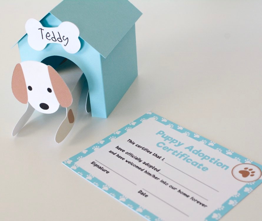 Printable Adopt a Puppy Activity Template, Dog and Dog House Instant ...