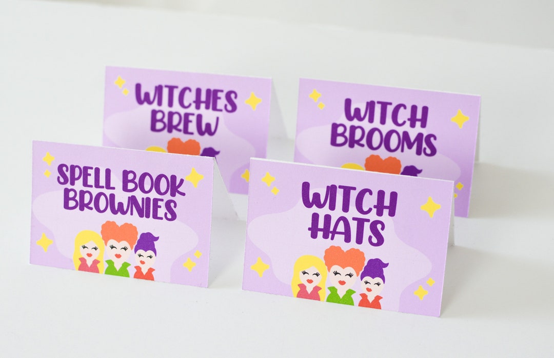 Custom Hocus Pocus Food Tent Cards, Hallowee Food Labels, Halloween ...