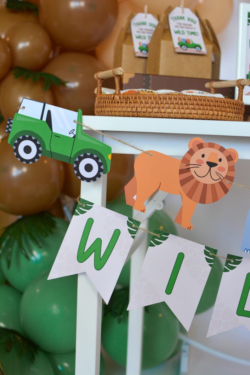 Safari Jungle Party Decorations | Wild One, Two Wild, Born to Be Wild ...