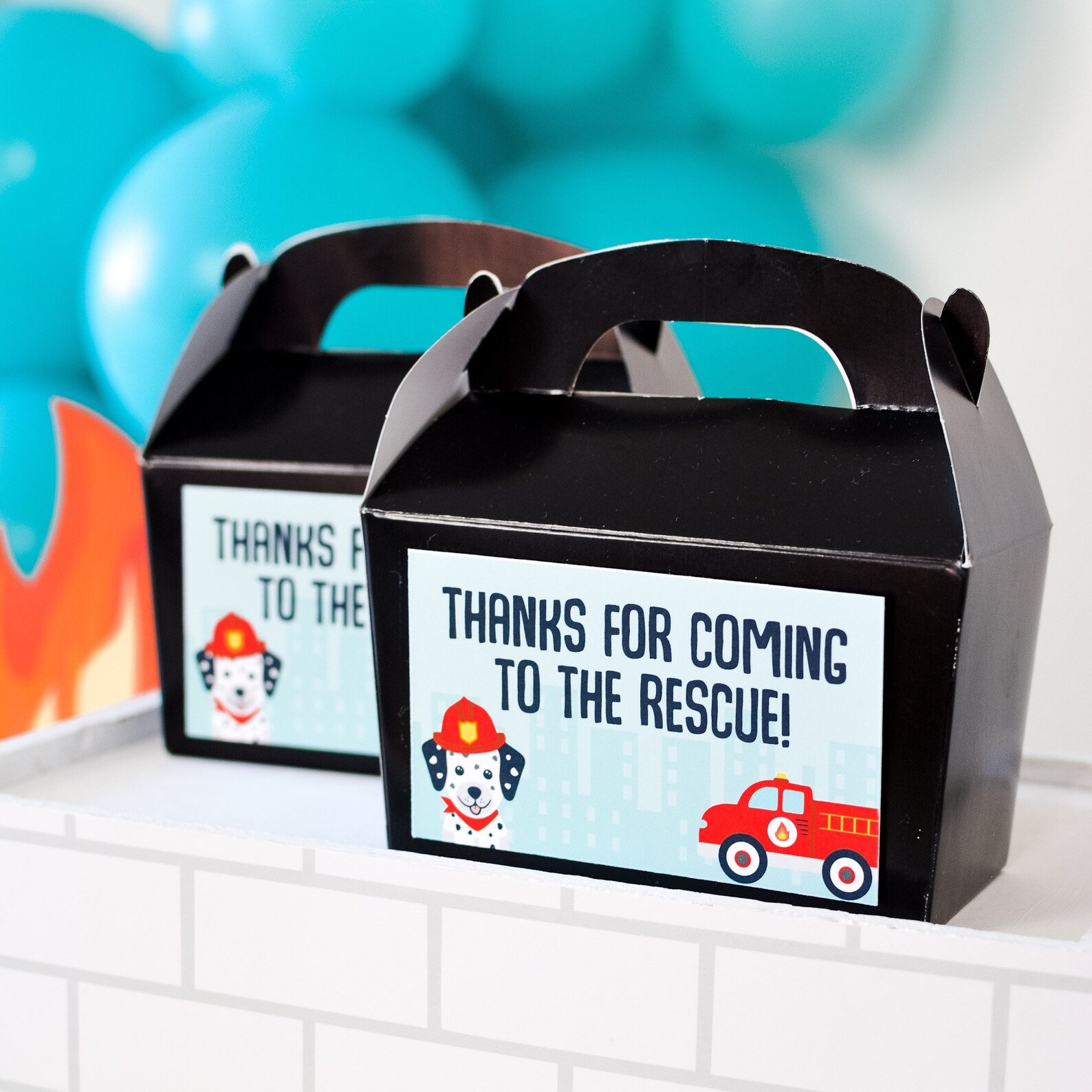 Firetruck Party Sticker Gift Tags Firetruck Gift Tags | Etsy