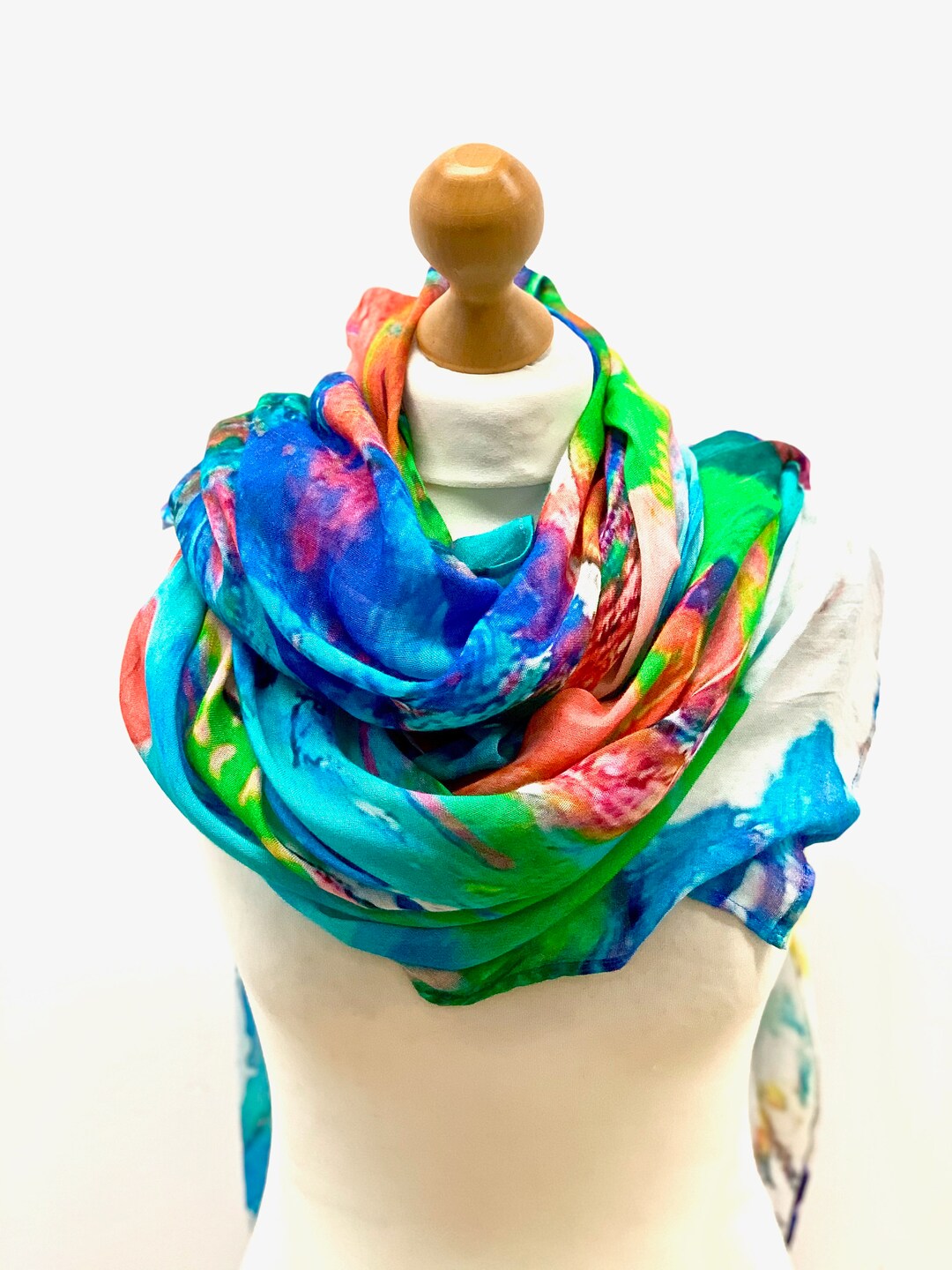 Summer Carnival Scarf: Modal Sarong Wrap With Eyelash Hem - Etsy UK