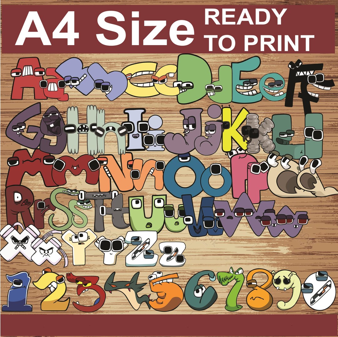 Alphabet Lore and Number Lore Printable Files, Transparent PNG, A4 Size ...