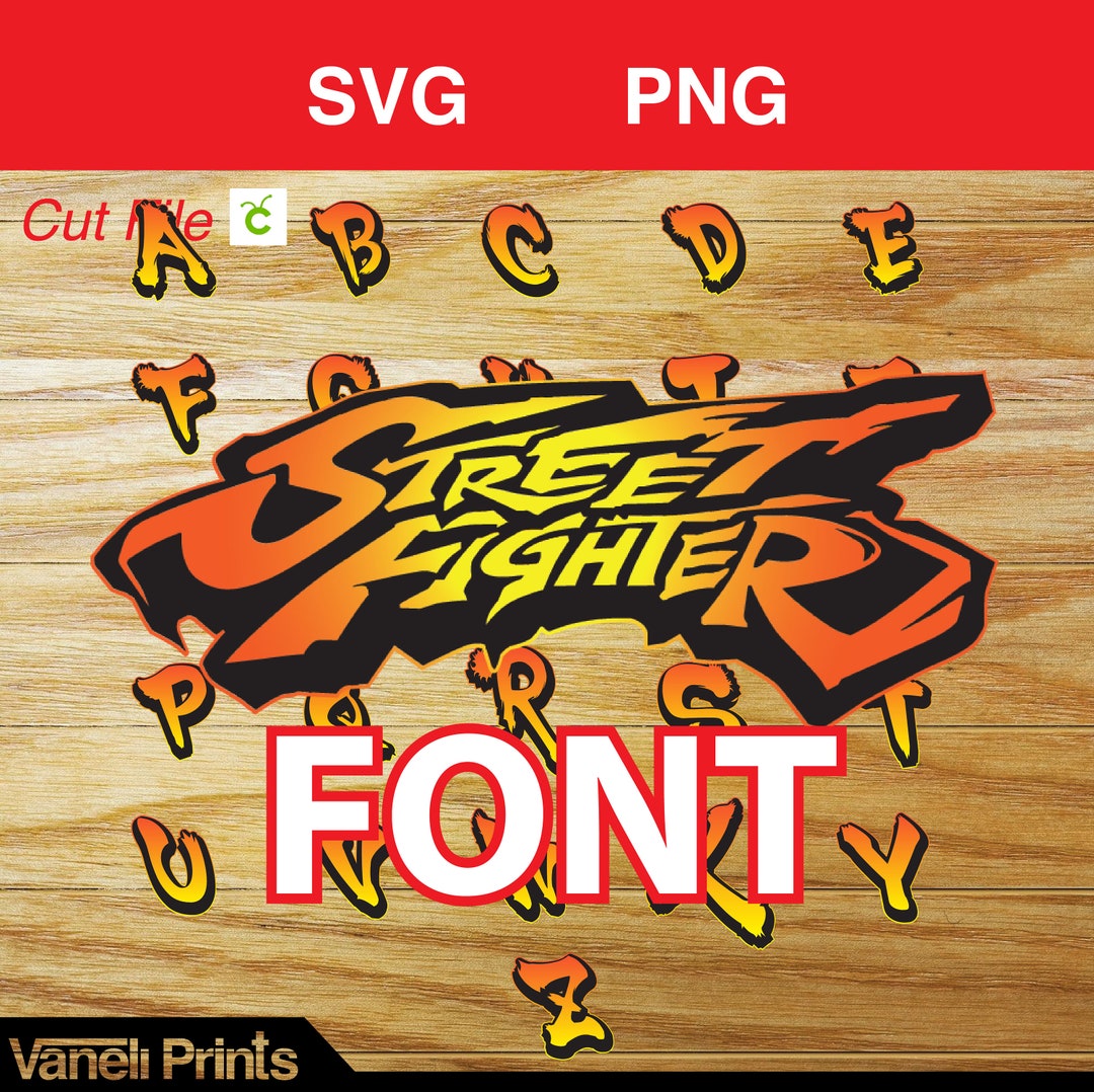 Street Fighter Font Ang Logo Svg and Png for Cricut, Laser Etching, and ...