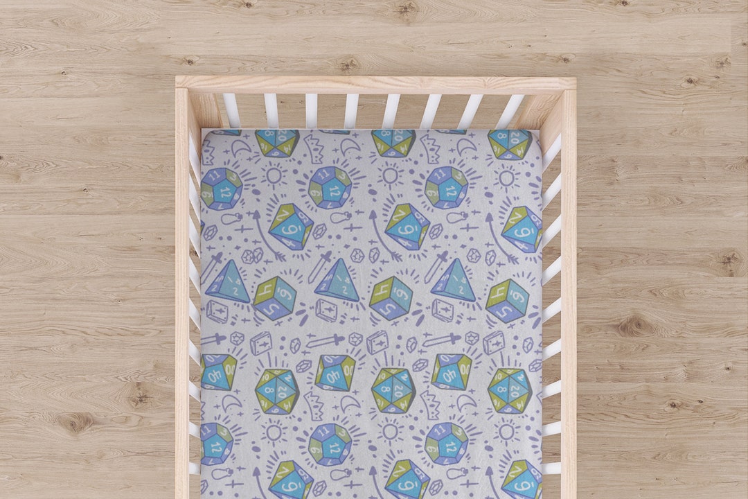 Blue RPG Dice Jersey Fitted Crib Sheet - Etsy