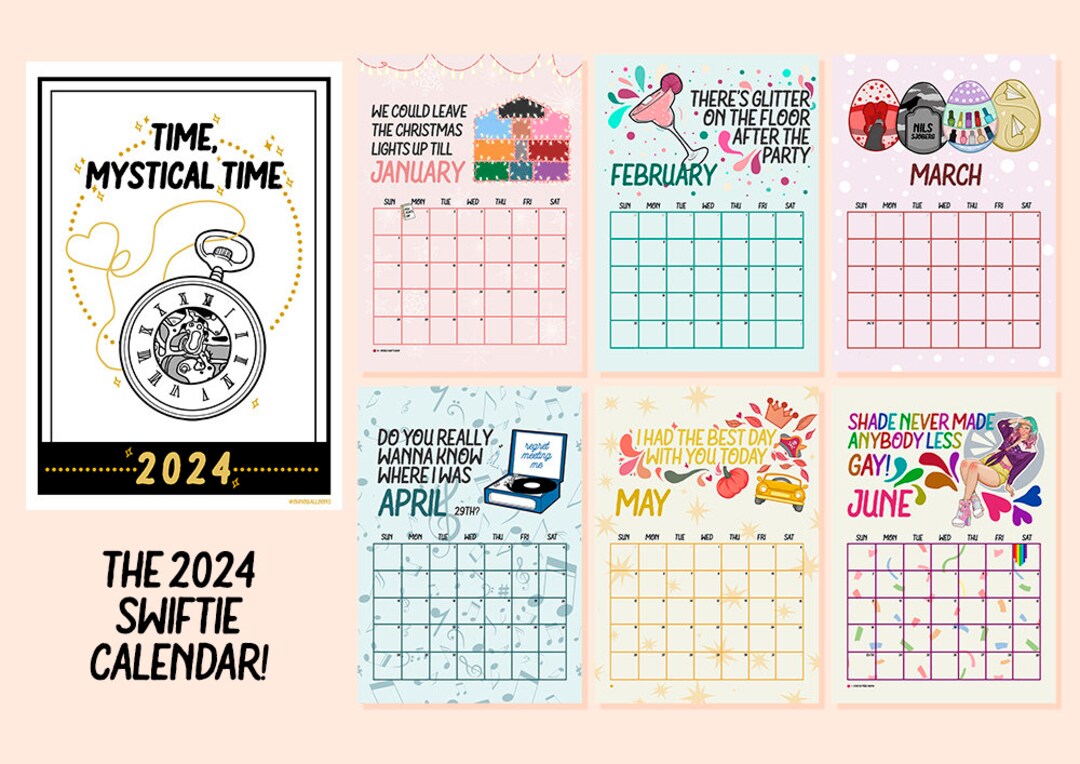 Printable Swiftie 2024 Calendar Unofficial Taylor Swift Calendar - Etsy UK