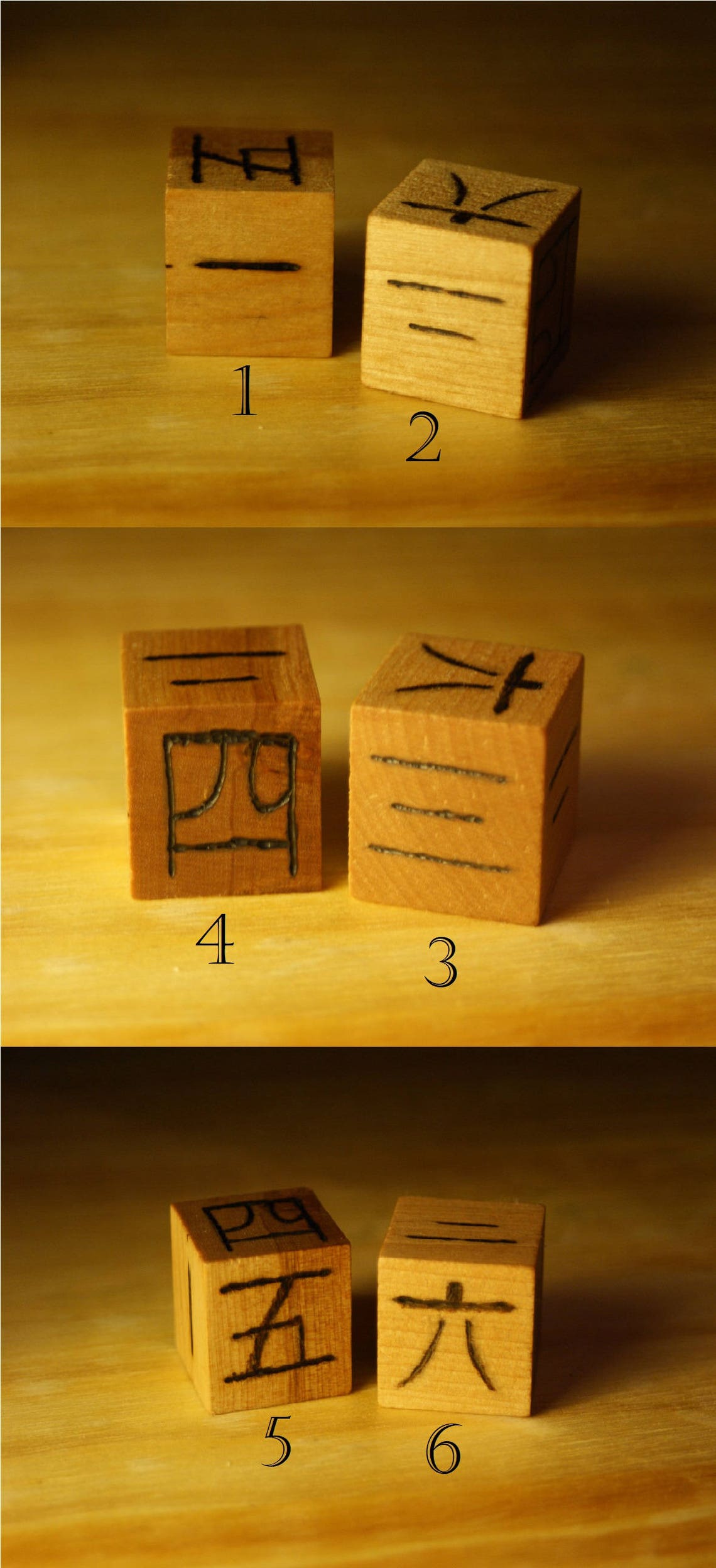 Japanese Kanji Wooden Dice hand burned// gifts for him // | Etsy