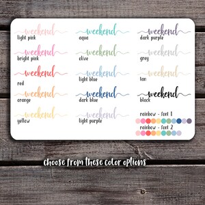Weekend Banner Stickers Script Sticker Erin Condren - Etsy