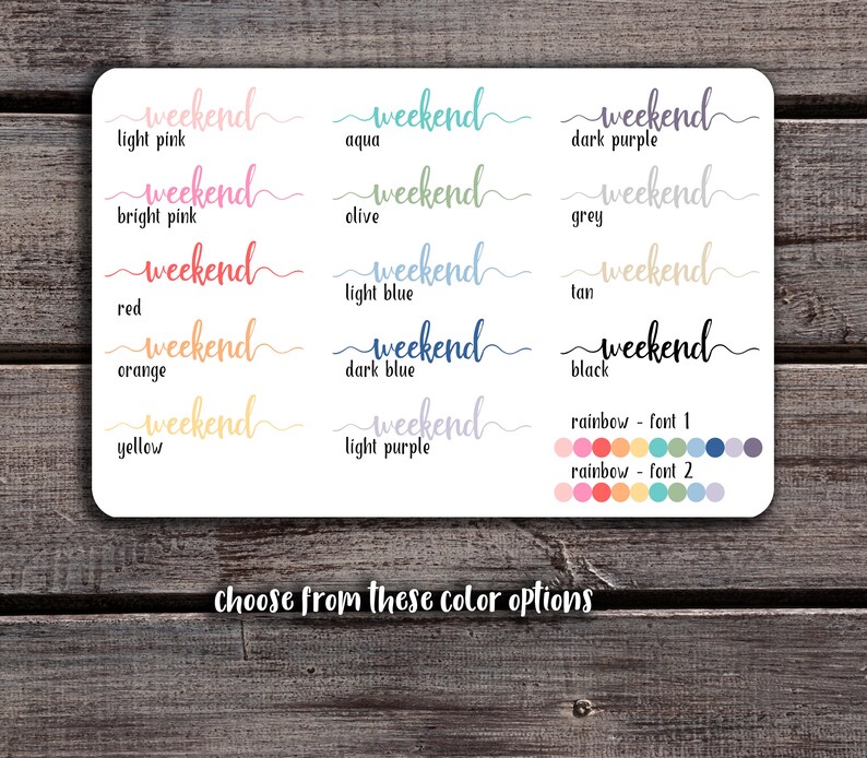 Weekend Banner Stickers Script Sticker Erin Condren - Etsy