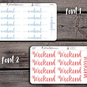 Weekend Banner Stickers Script Sticker Erin Condren - Etsy