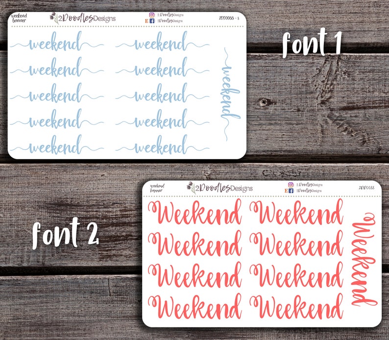 Weekend Banner Stickers Script Sticker Erin Condren - Etsy