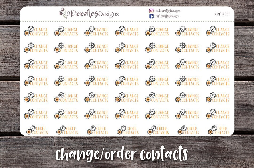 Change Contact Lens Stickers Reminder Stickers Erin - Etsy