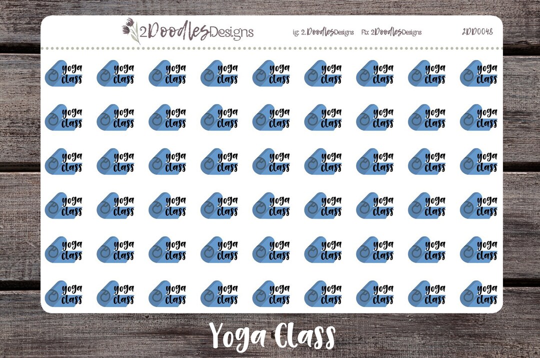 54 Yoga Class Stickers Reminder Stickers Erin Condren Sticker Calendar ...
