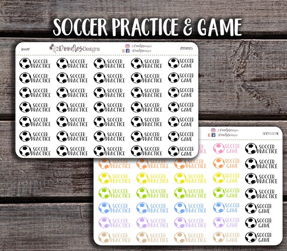 35 Soccer Practice & Game Stickers Planner Stickers Erin - Etsy