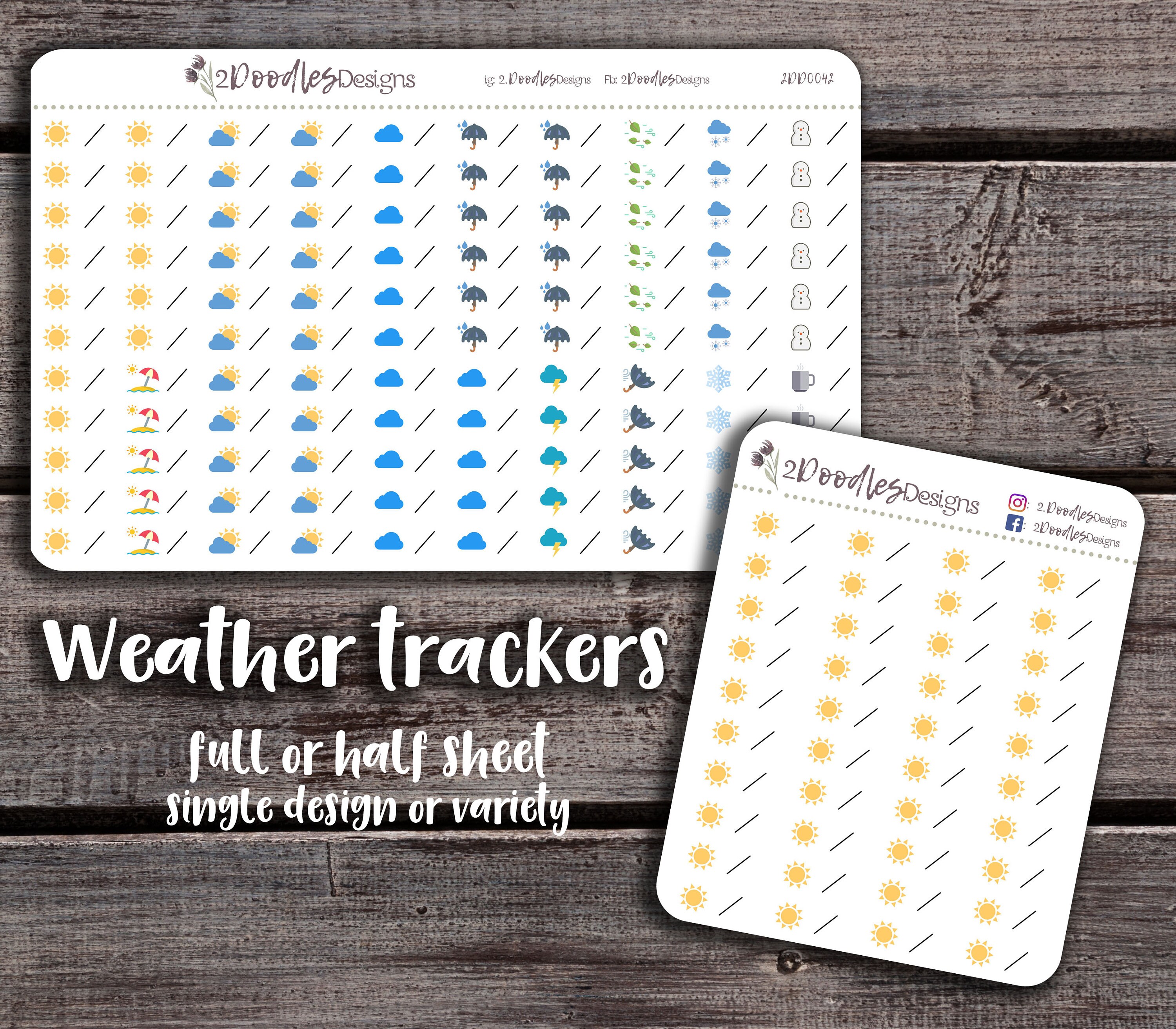 Weather Forecast Stickers Planner Sticker Hobonichi | Etsy