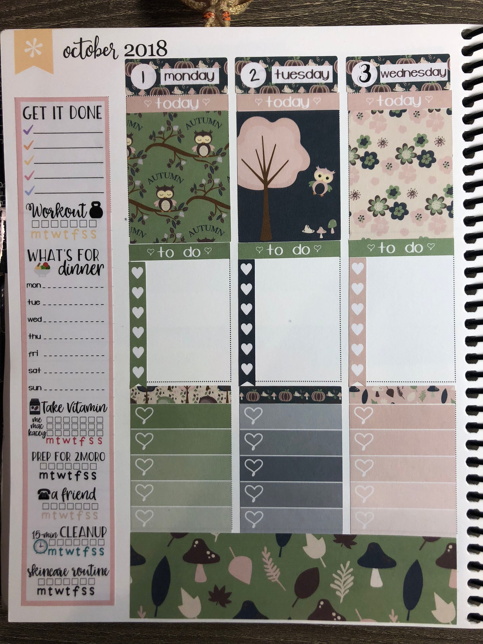 Pink Autumn Weekly Sticker Kit Fall Stickers Planner | Etsy