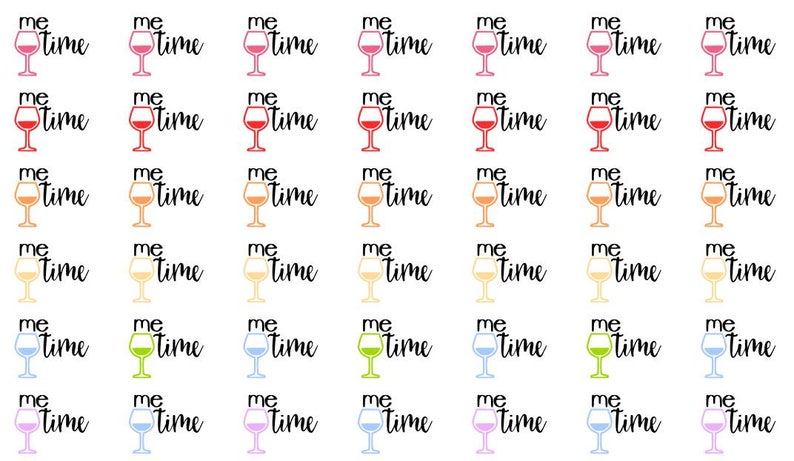 42 Me Time Wine Stickers Beverage Stickers Planner | Etsy