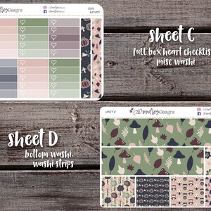 Pink Autumn Weekly Sticker Kit Fall Stickers Planner - Etsy