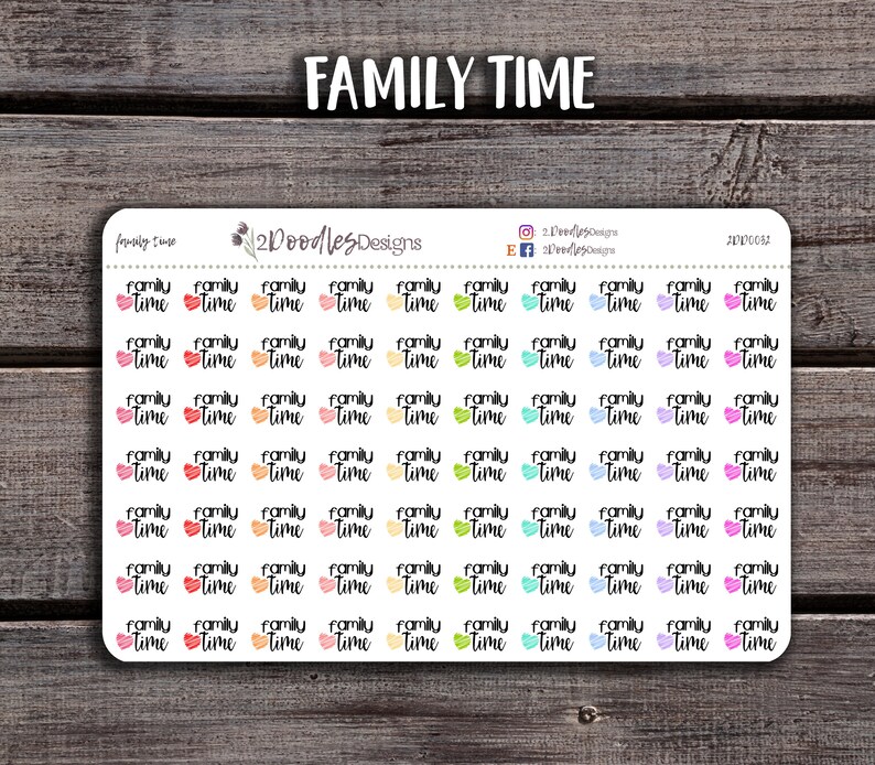 70 Family Time Stickers Love Sticker Erin Condren Stickers - Etsy