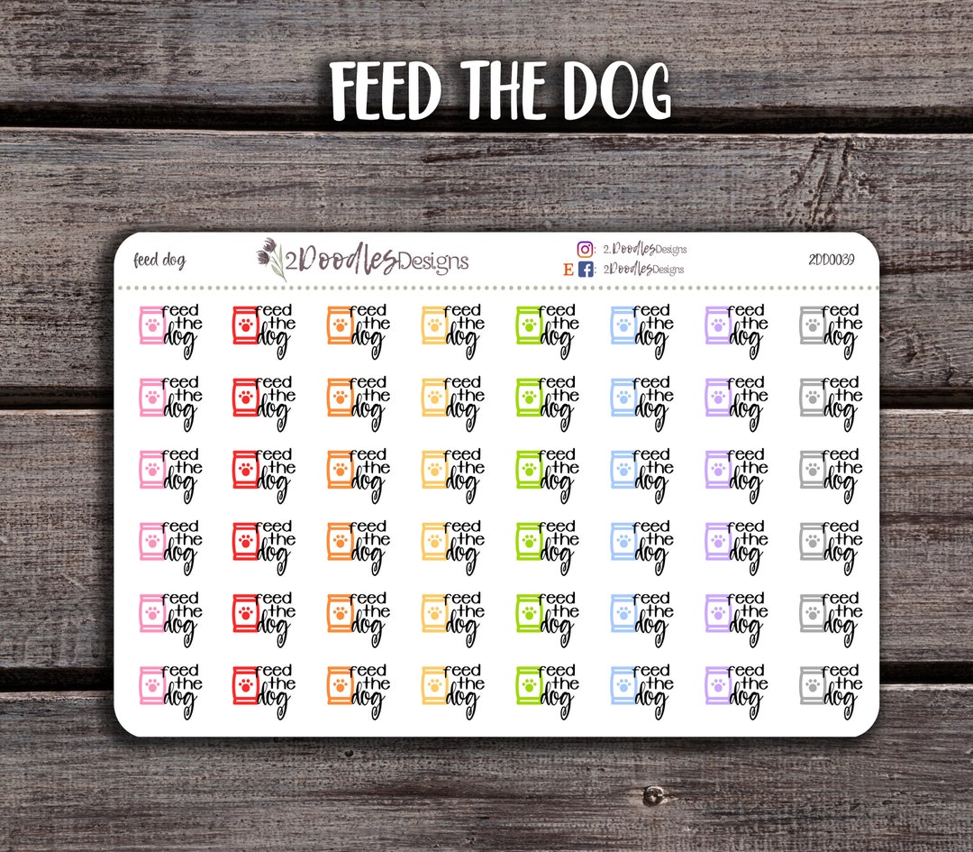 48 Feed the Dog Stickers | Pet Stickers | Erin Condren Sticker ...