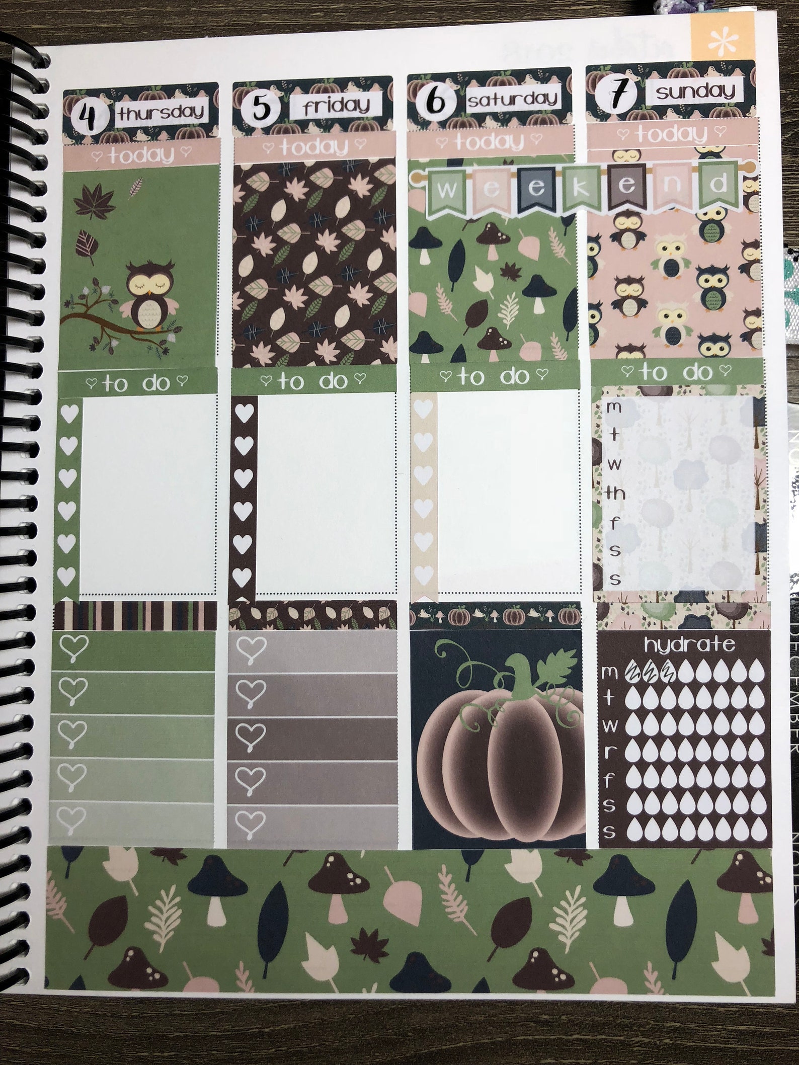 Pink Autumn Weekly Sticker Kit Fall Stickers Planner | Etsy