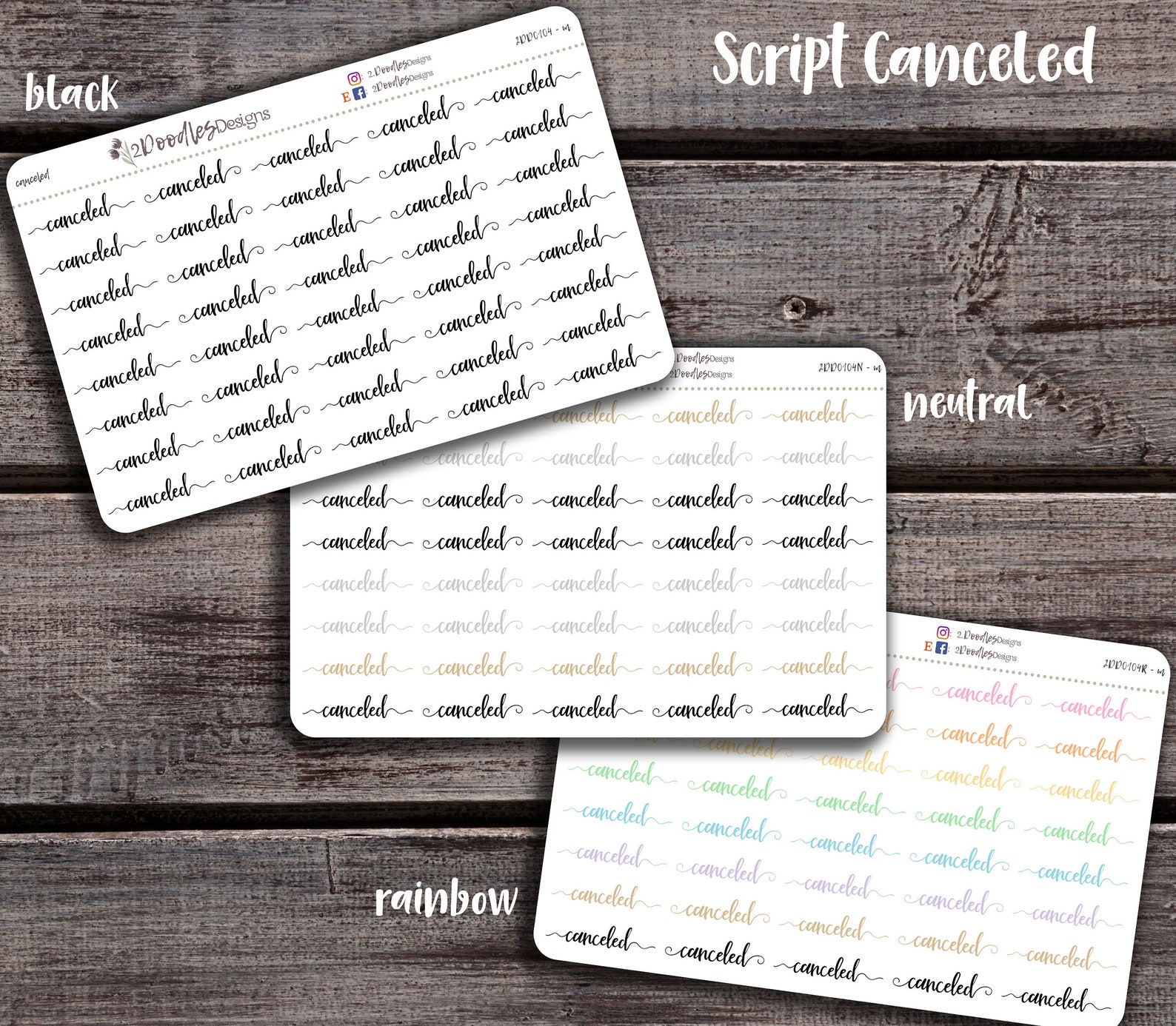 Canceled Stickers Script Stickers Erin Condren Sticker | Etsy