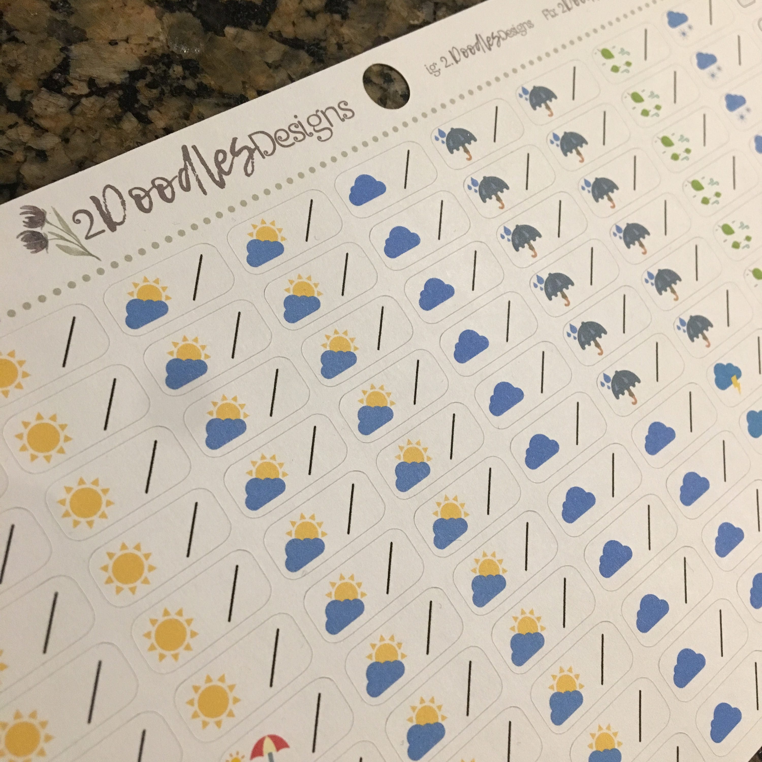 Weather Forecast Stickers Planner Sticker Hobonichi | Etsy