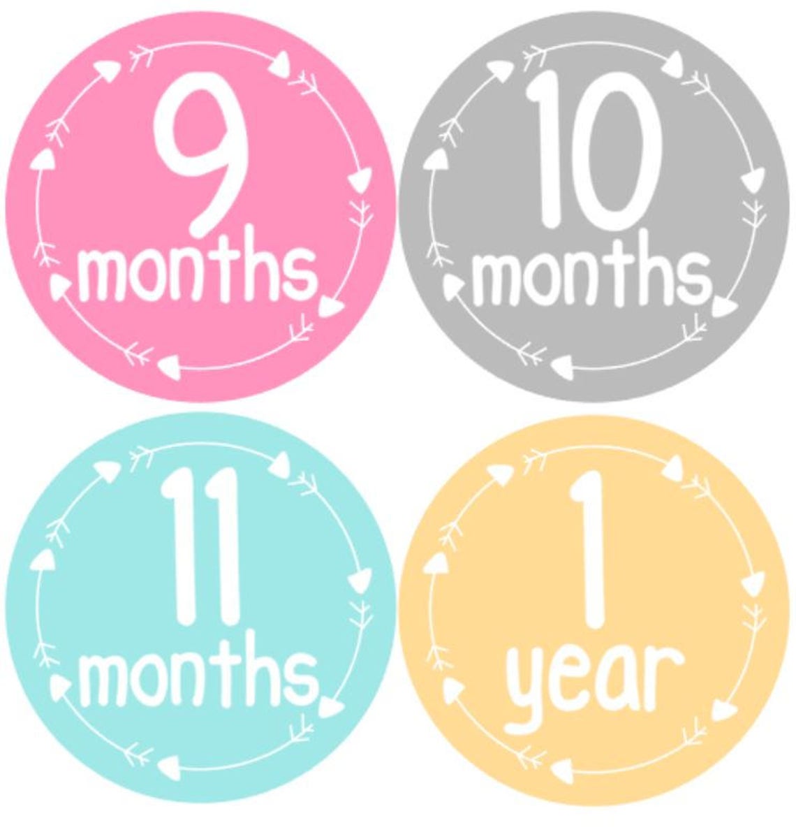 Milestone Stickers Monthly Baby Stickers First Year | Etsy