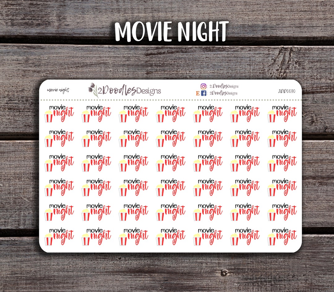 42 Movie Night Stickers Film Sticker Erin Condren Stickers - Etsy