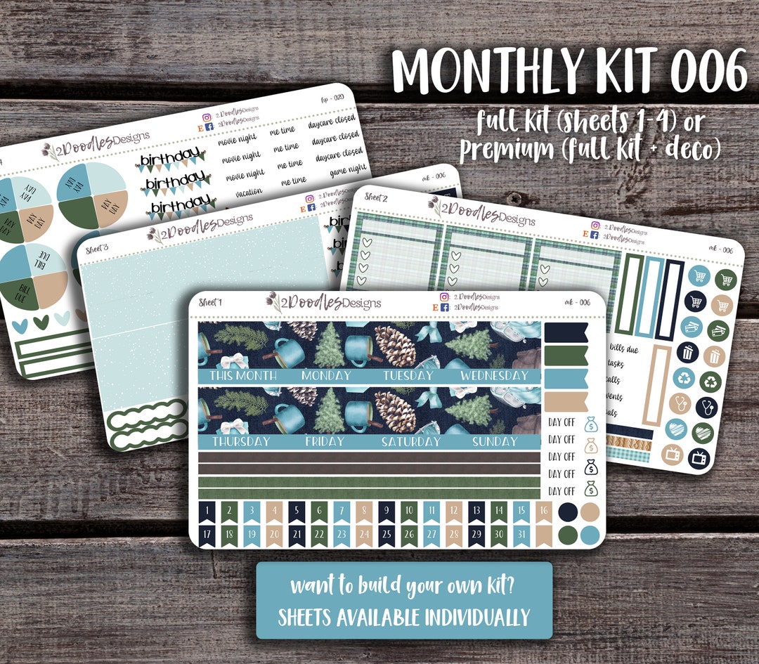 Monthly Sticker Kit Evergreen Sticker Kit A La Carte Sticker Kit ...