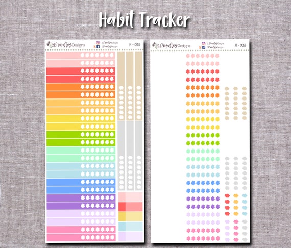 Habit Trackers Functional Stickers Hobonichi Stickers | Etsy
