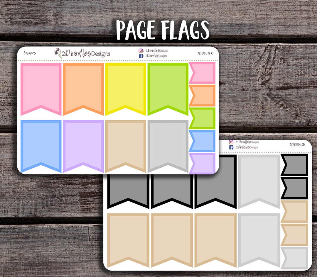8 Large 4 Small Banner Stickers Planner Stickers Erin Condren Stickers ...