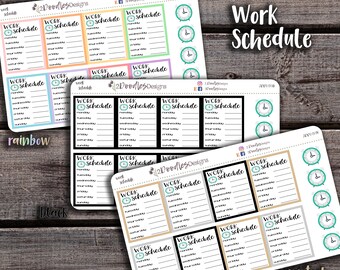 Work Schedule Stickers - Etsy