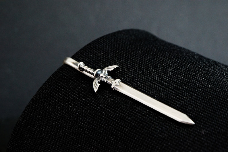 Zelda Master Sword Tie Clip Zelda Geek Nerd Mens 925 Silver Cufflinks ...