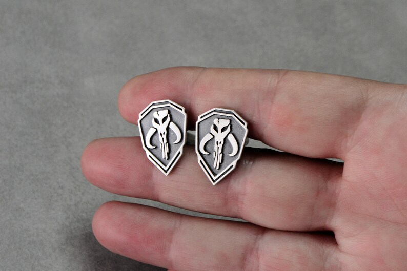 Star Wars Mandalorian Mythosaur Cufflinks 925 Silver Geek Mens - Etsy