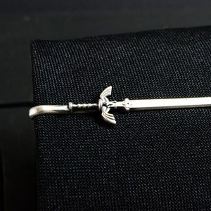 Zelda Master Sword Tie Clip Zelda Geek Nerd Mens 925 Silver Cufflinks ...