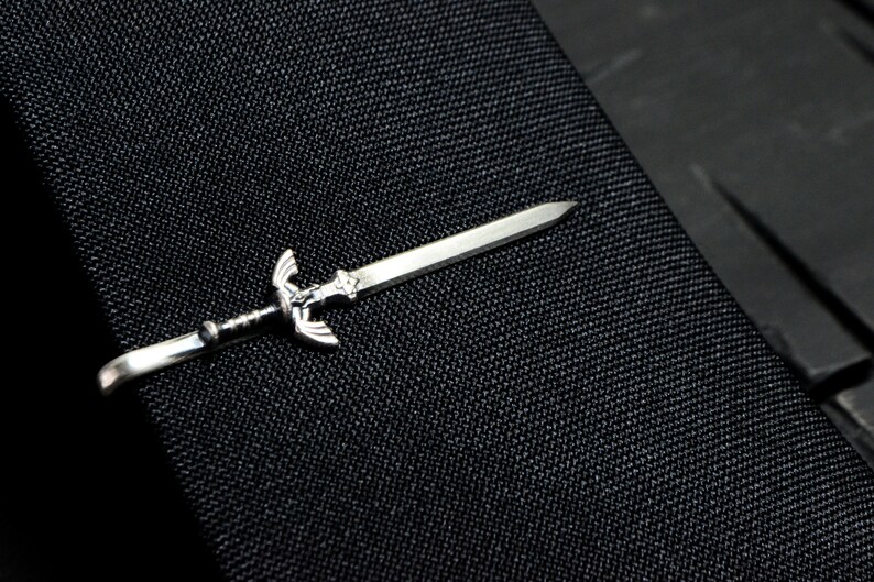 Zelda Master Sword Tie Clip Zelda Geek Nerd Mens 925 Silver Cufflinks ...