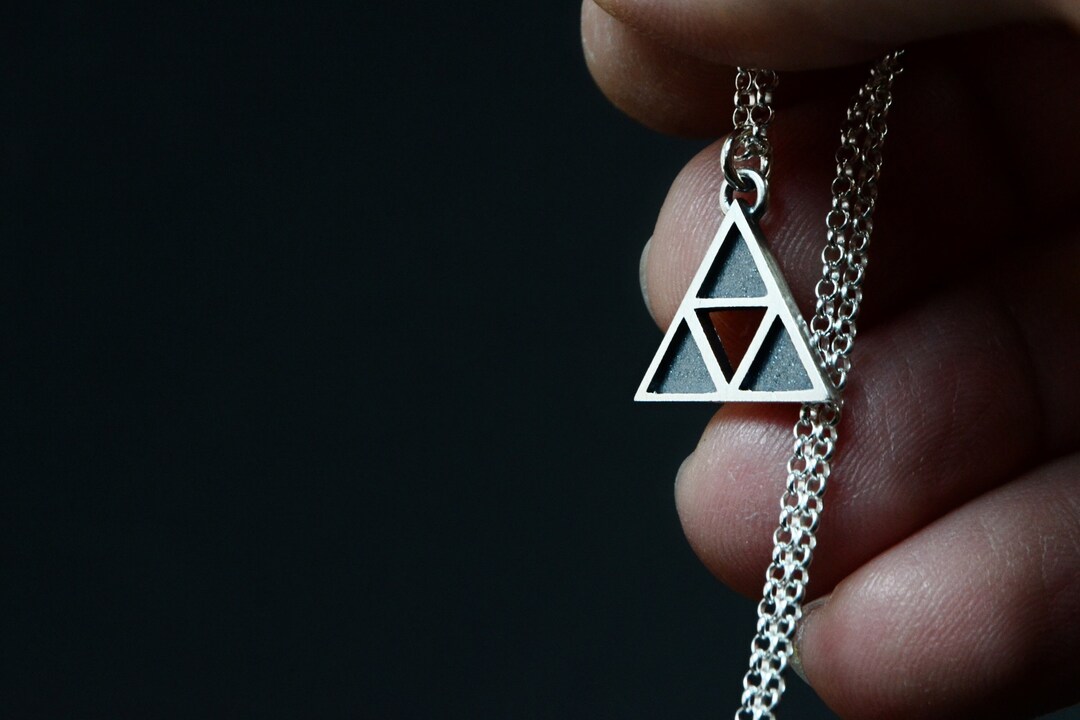 Zelda Triforce Necklace 925 Silver the Legend of Zelda Triangle ...