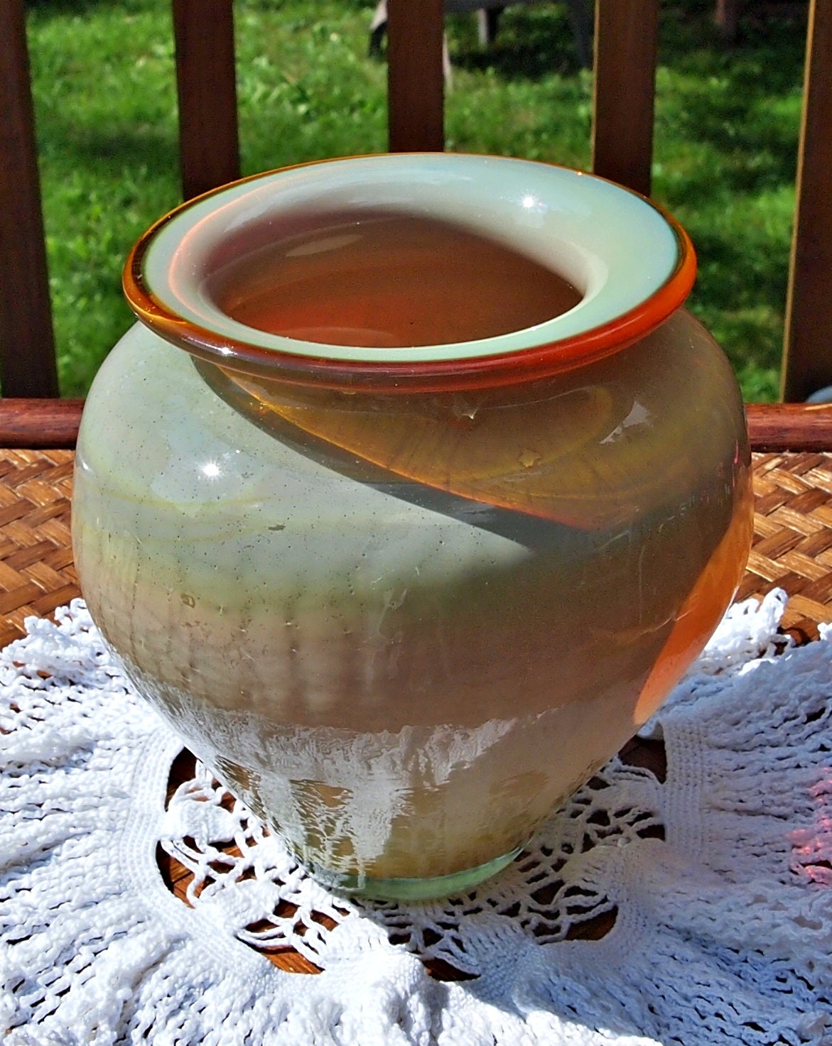 Studio Art Glass Opalescent Vase Artist Signed by 'claude Duperron ...