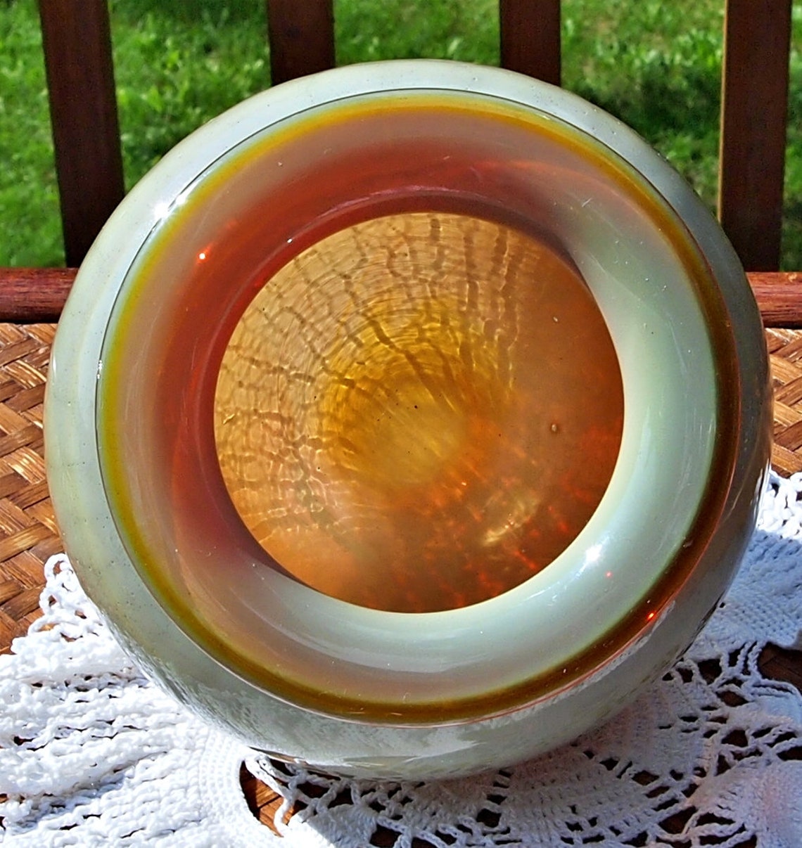 Studio Art Glass Opalescent Vase Artist Signed by 'claude Duperron ...