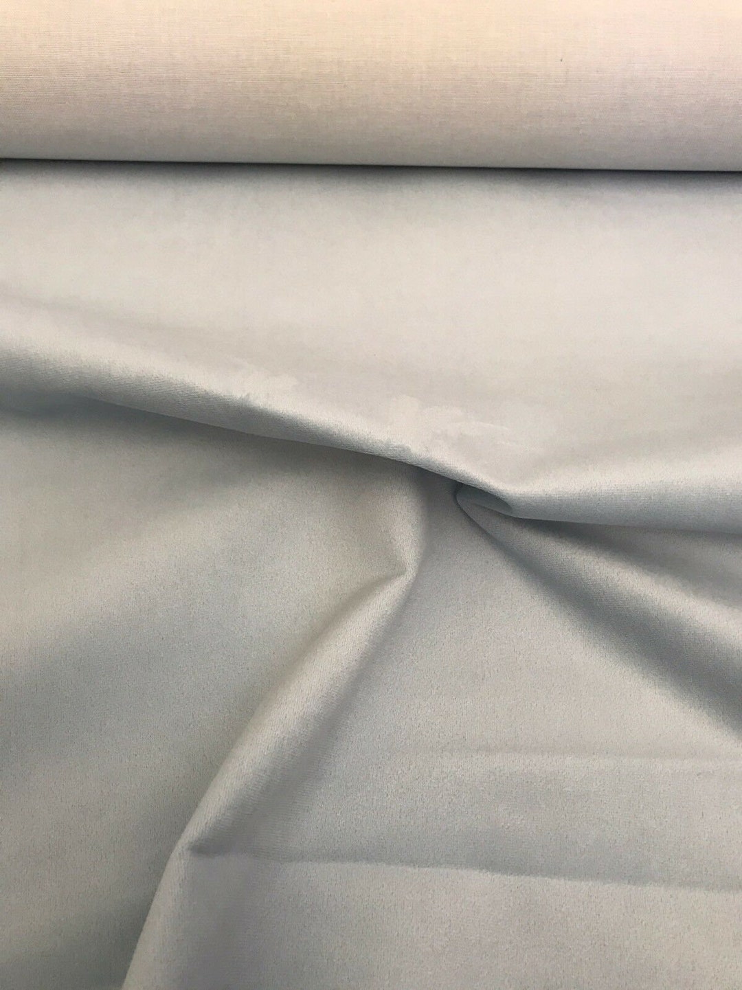 Light Blue Velvet 100% Polyester Fabric- 1 YARD PIECE, Fabric by the ...