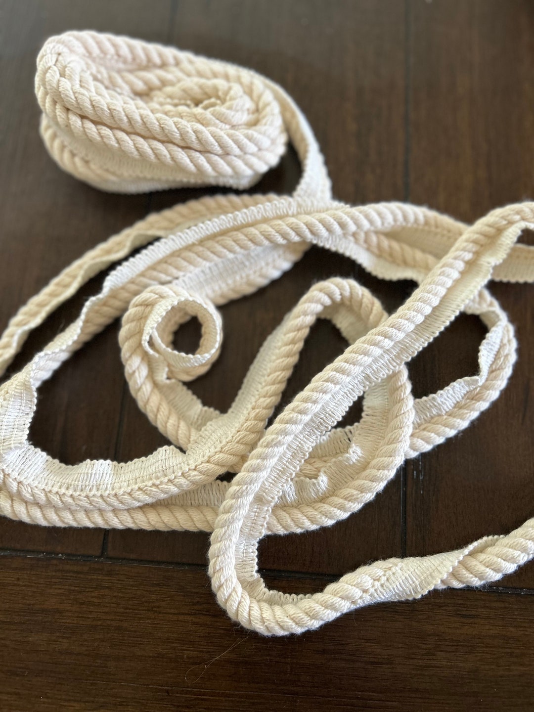 Off White Cotton Twisted 3/8" Cord With Lip Trim BY THE YARD, Piping ...