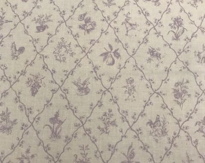 Tiny Toile Lavender Waverly Cotton Fabric Piece Remnants - Etsy