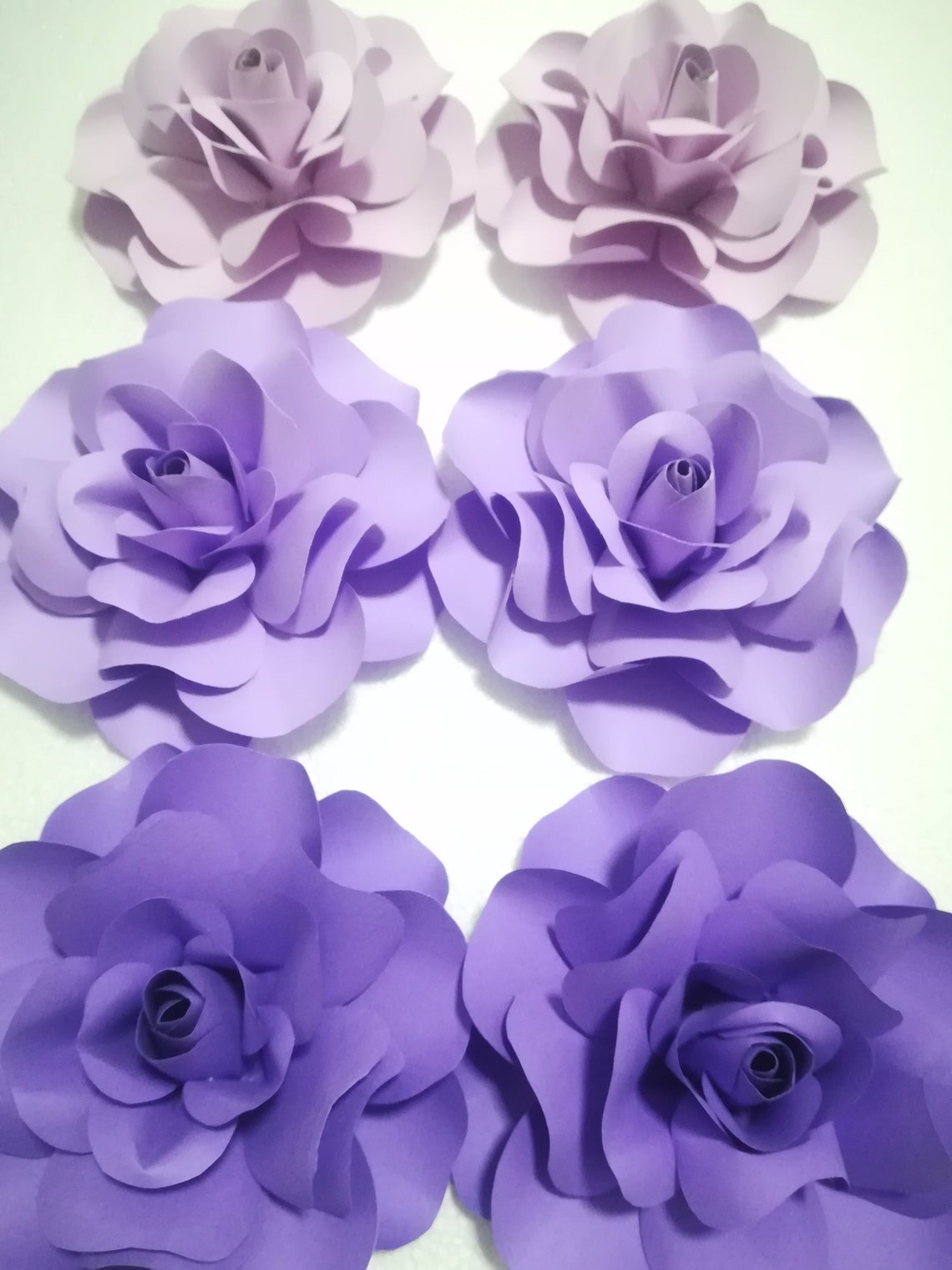 6pc Paper Flowers Paper Flower Wall Decor Purple Paper - Etsy