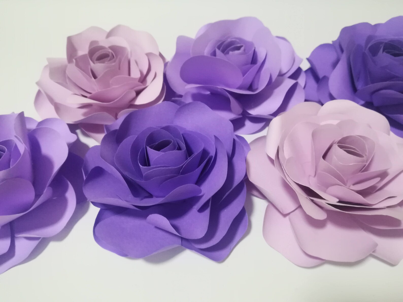 6pc Paper Flowers Paper Flower Wall Decor Purple Paper - Etsy