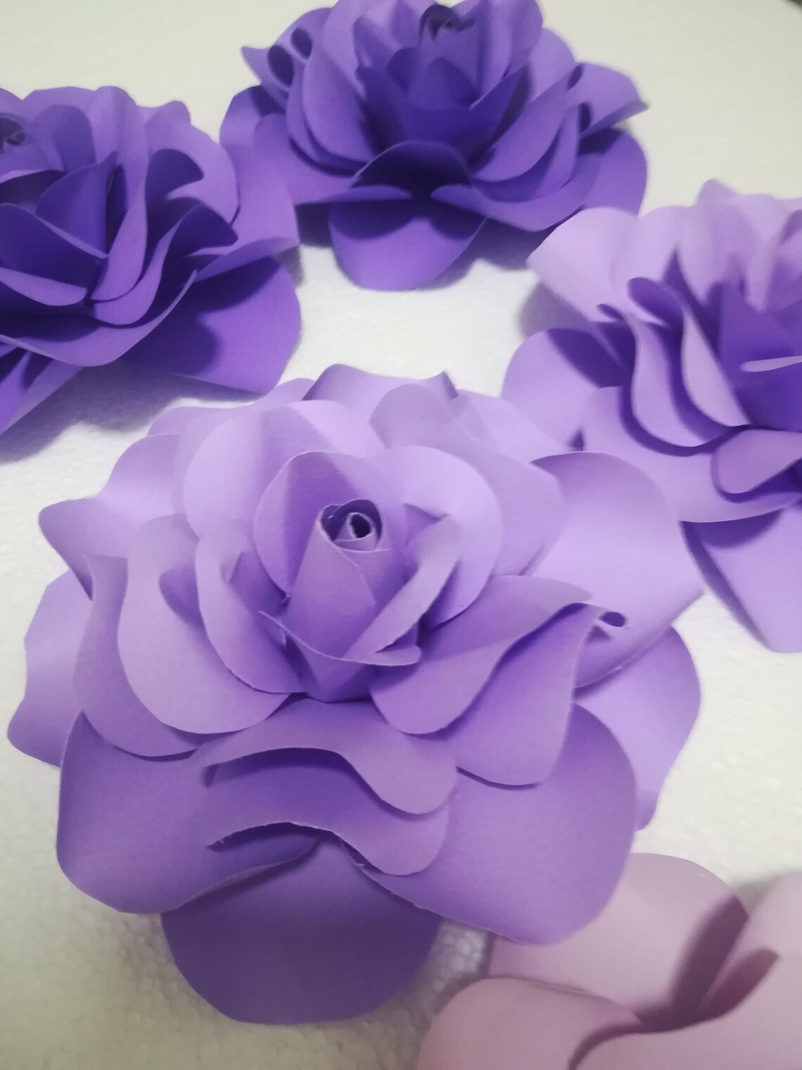 6pc Paper Flowers Paper Flower Wall Decor Purple Paper - Etsy
