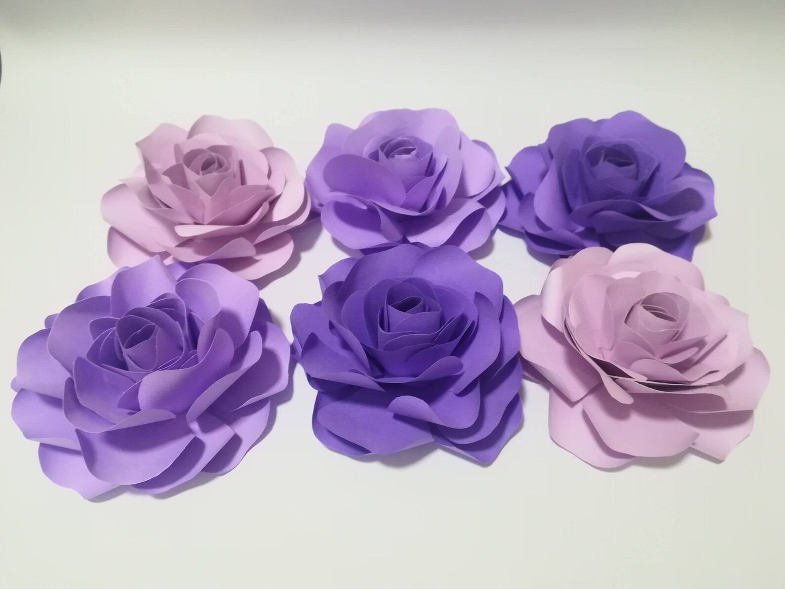 6pc Paper Flowers Paper Flower Wall Decor Purple Paper - Etsy