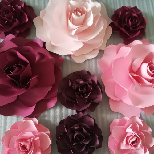 Giant Burgundy Paper Flower Backdrop for Wedding Decor Bridal - Etsy