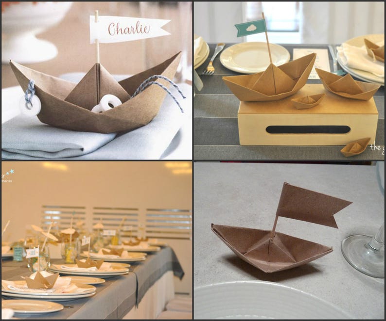 Set di 20 grande barca barca di carta origami kraftMoana | Etsy