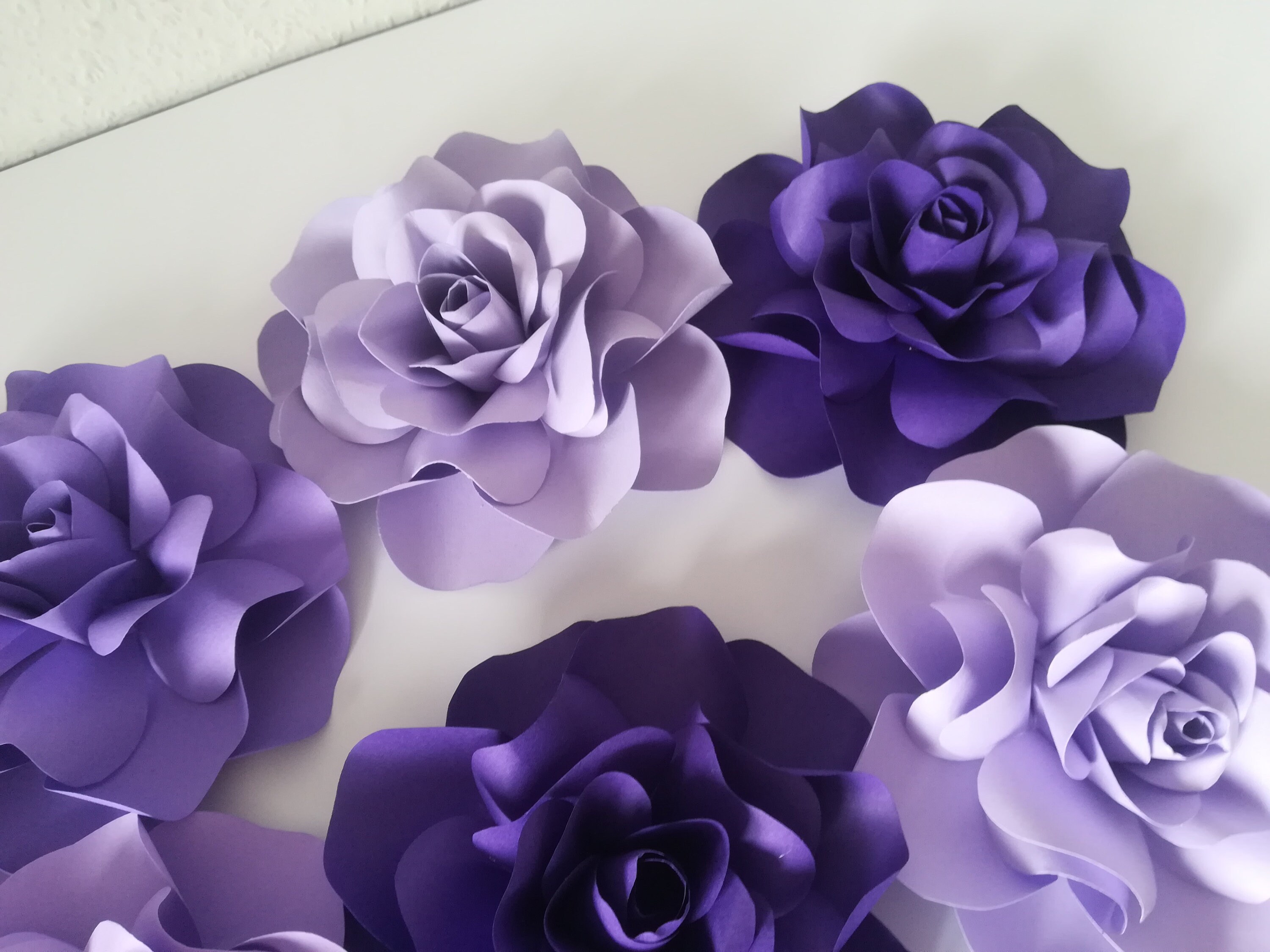10pc Purple Paper Flower BackdropPaper Flowers Wall Decor | Etsy